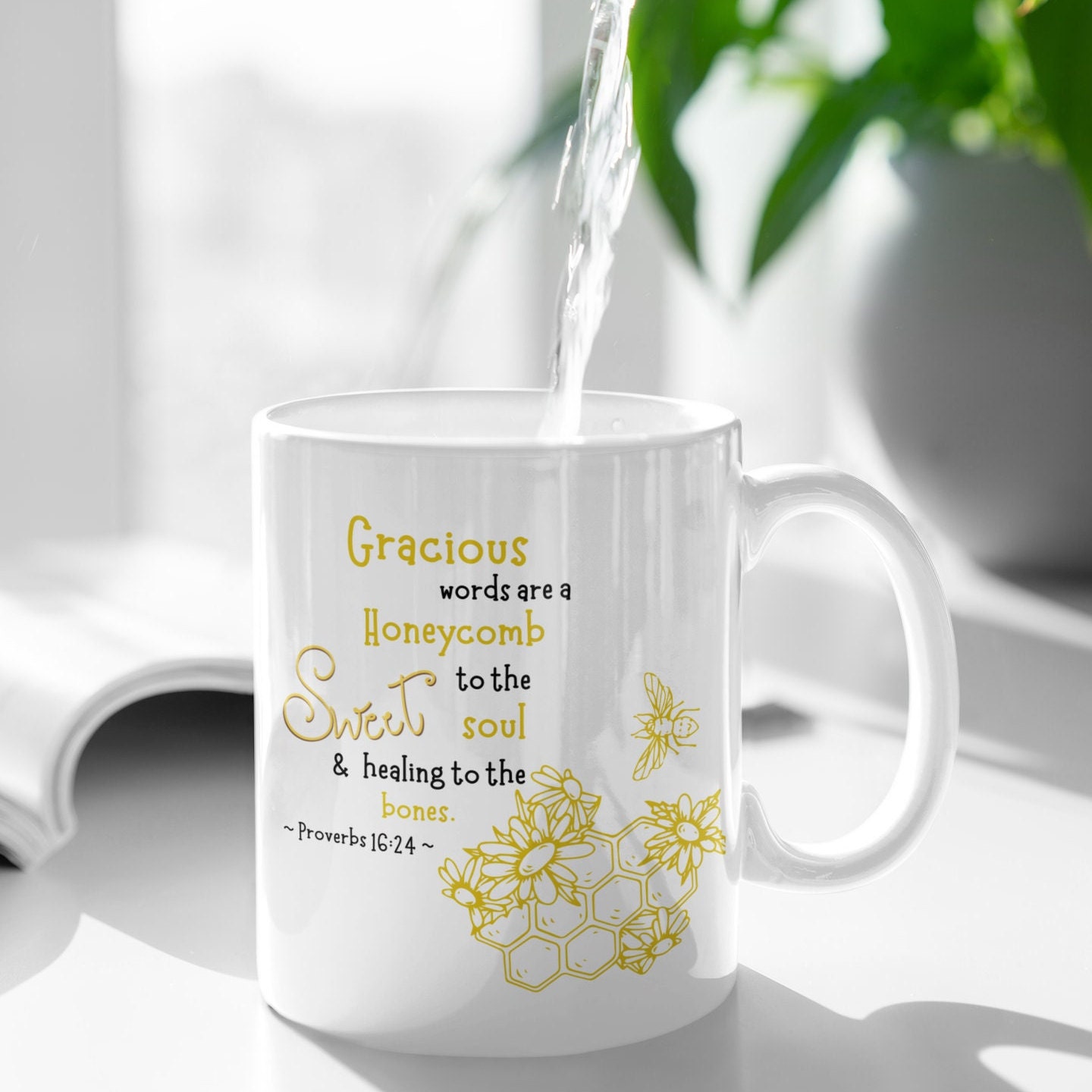 Gracious Words Are a Honeycomb Mug, Speak Gracious Words, Honeycomb ...