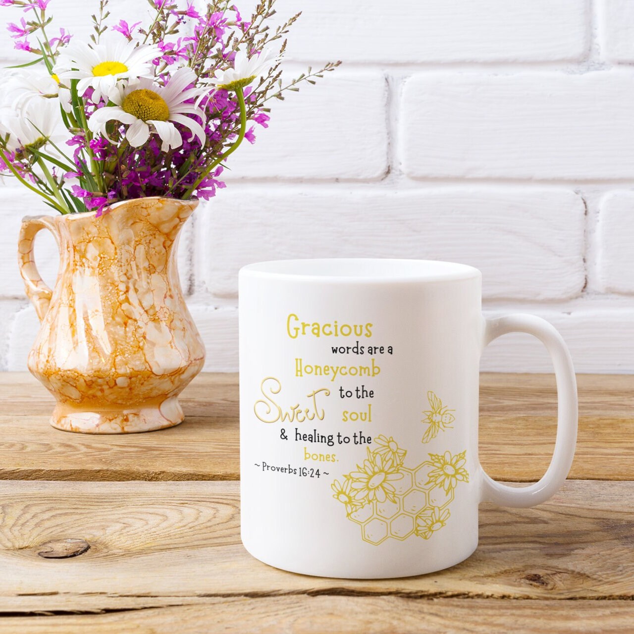 Gracious Words Are a Honeycomb Mug, Speak Gracious Words, Honeycomb ...
