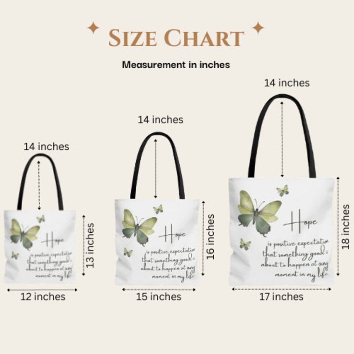 Carry Hope Everywhere be Hopeful Tote Bag Collection, Inspirational ...