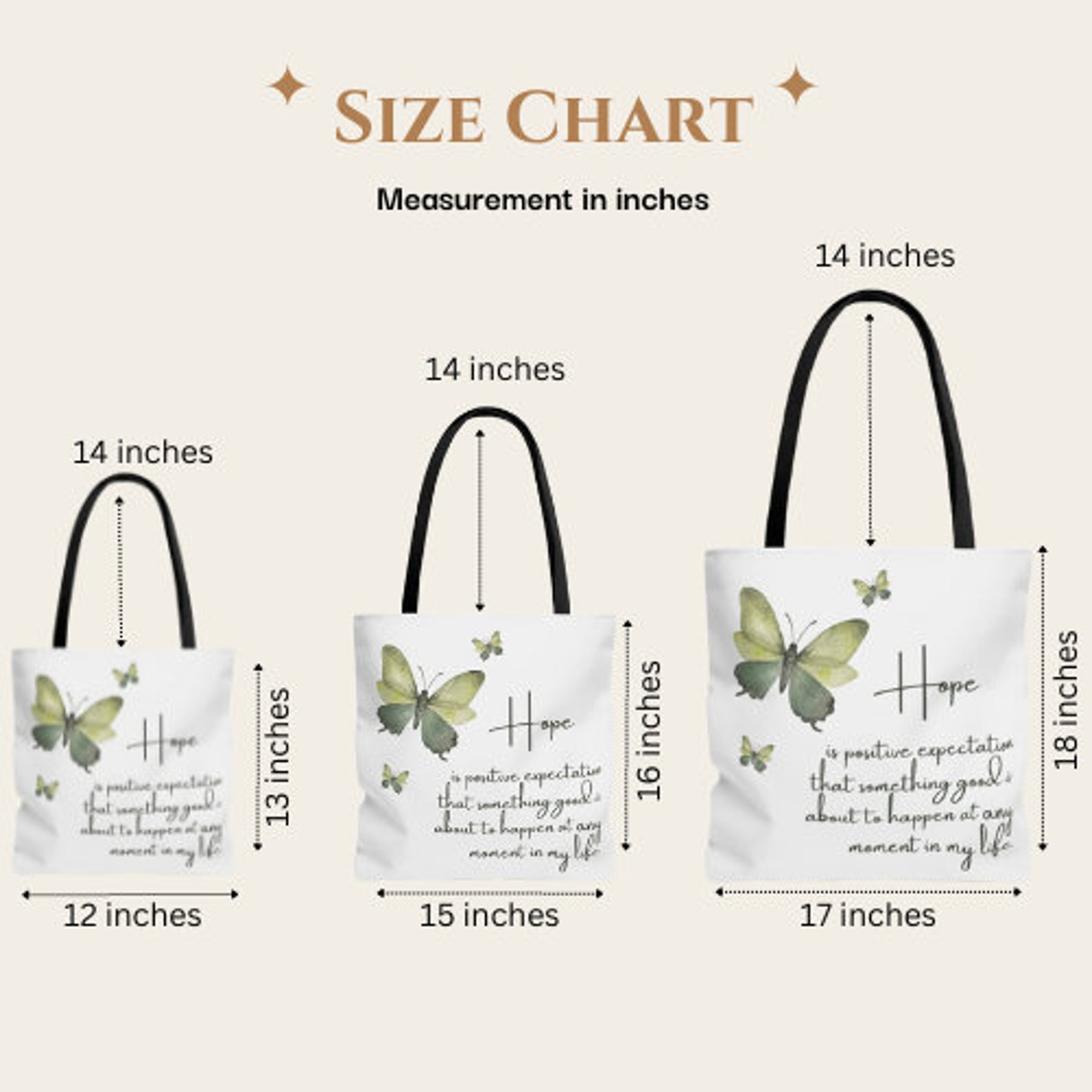 Carry Hope Everywhere be Hopeful Tote Bag Collection, Inspirational ...