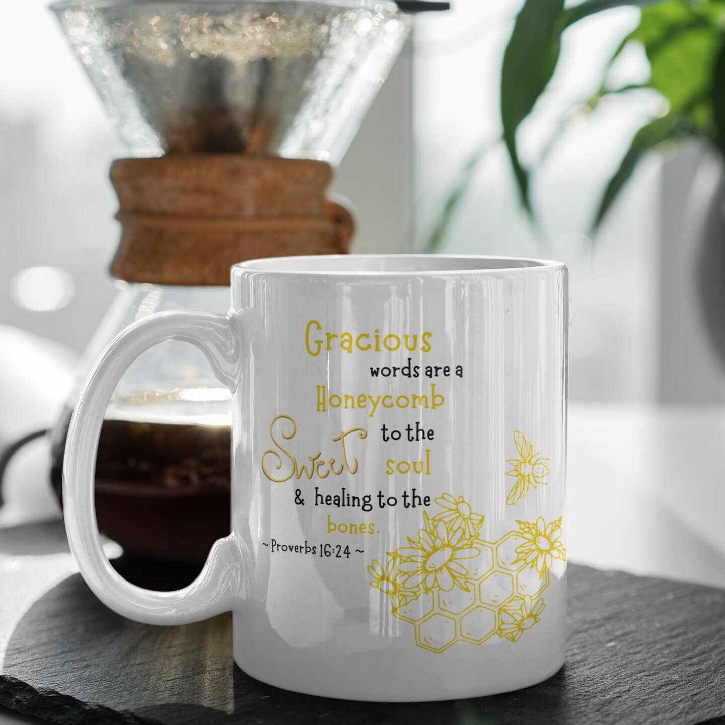Gracious Words Are a Honeycomb Mug, Speak Gracious Words, Honeycomb ...