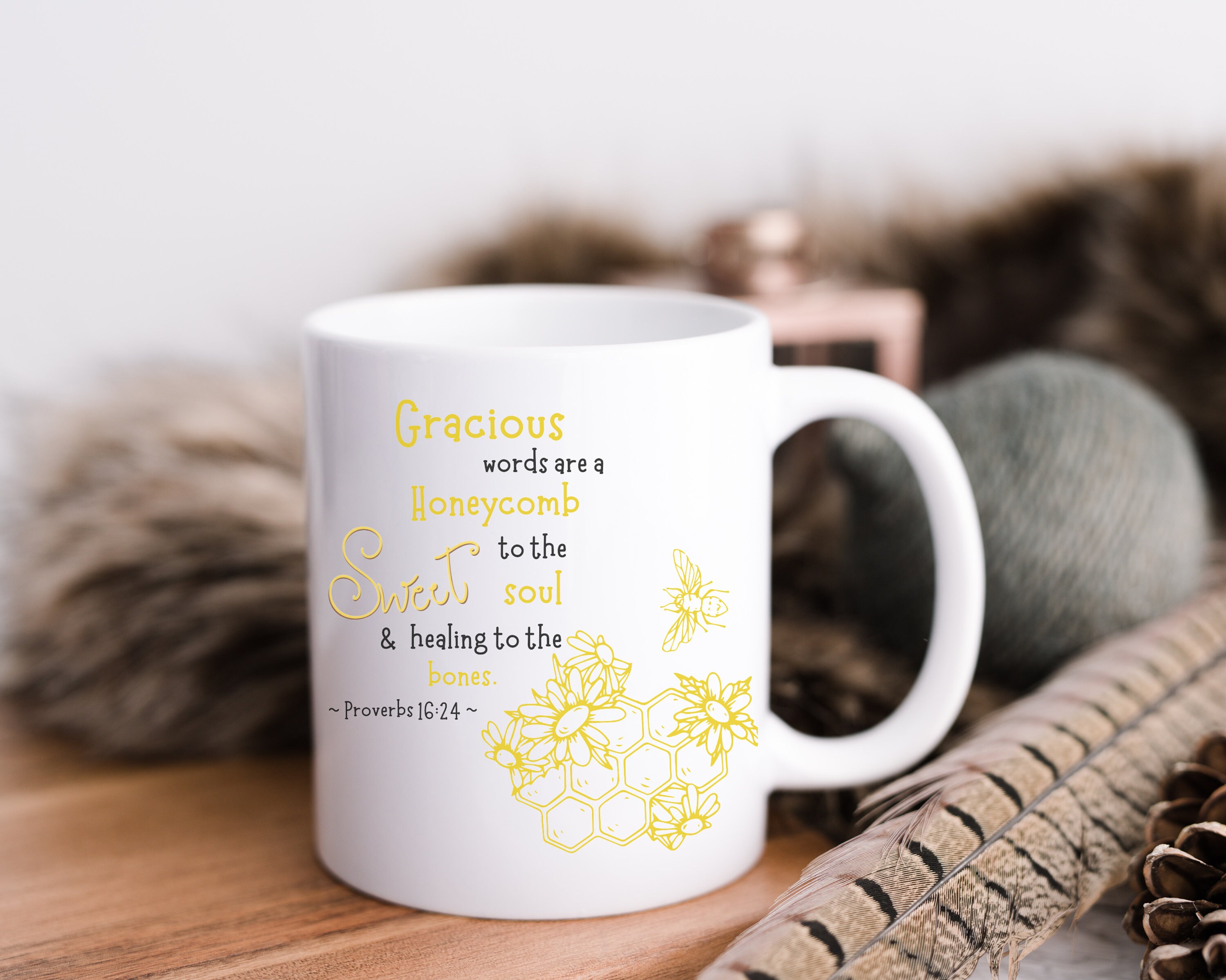 Gracious Words Are a Honeycomb Mug Speak Gracious Words - Etsy