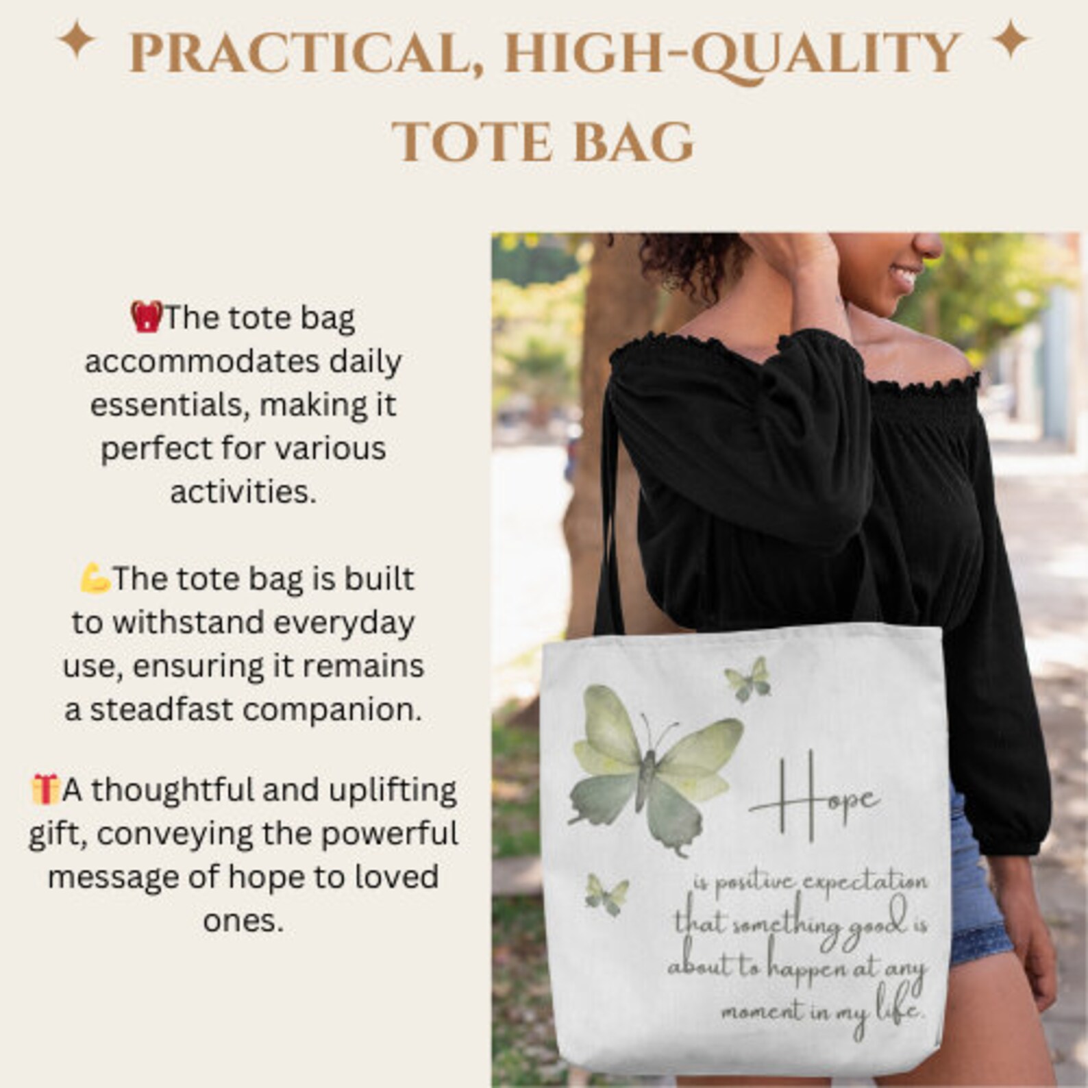 Carry Hope Everywhere be Hopeful Tote Bag Collection, Inspirational ...