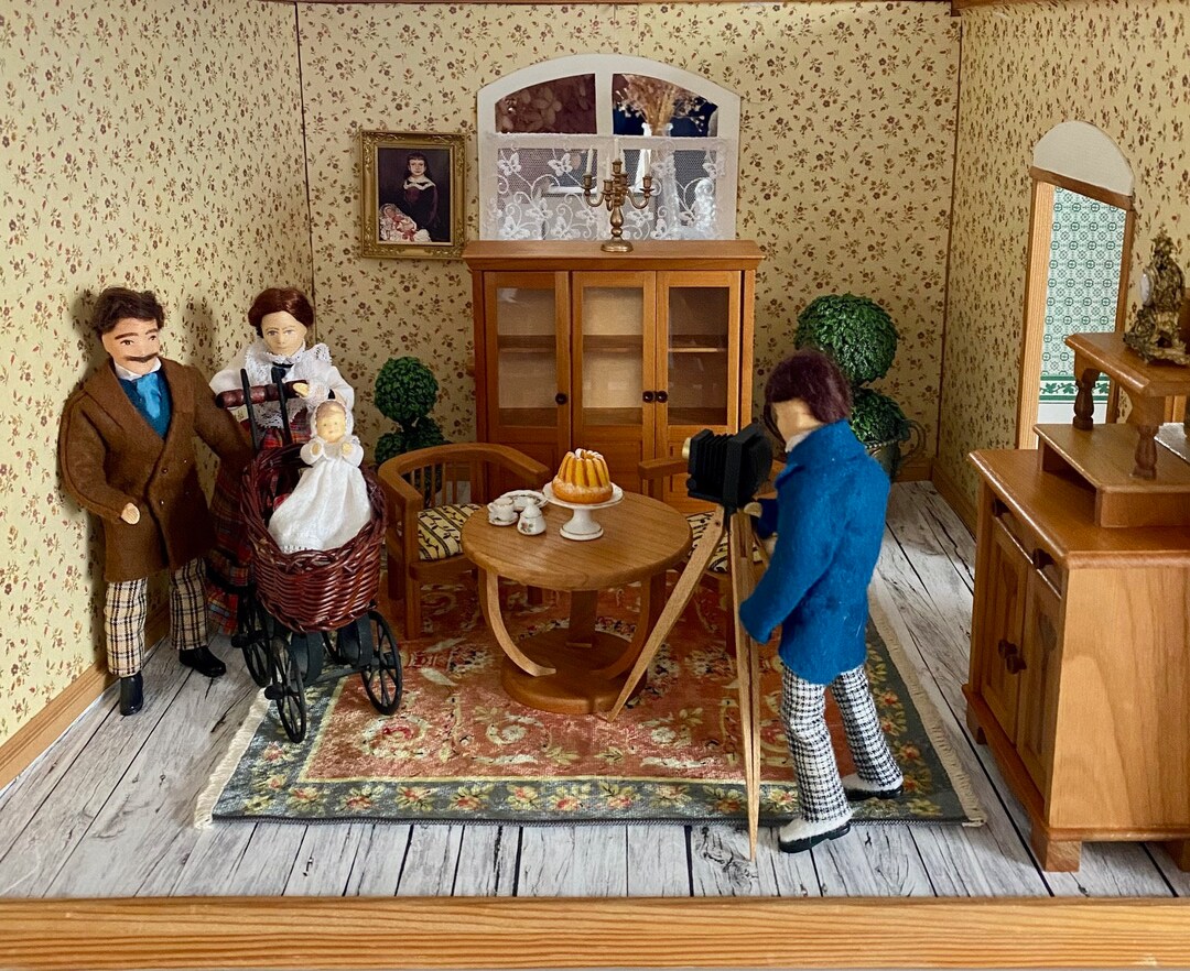 Bodo Hennig Dollhouse Furniture Art Nouveau Cherry Wood Sideboard Table ...