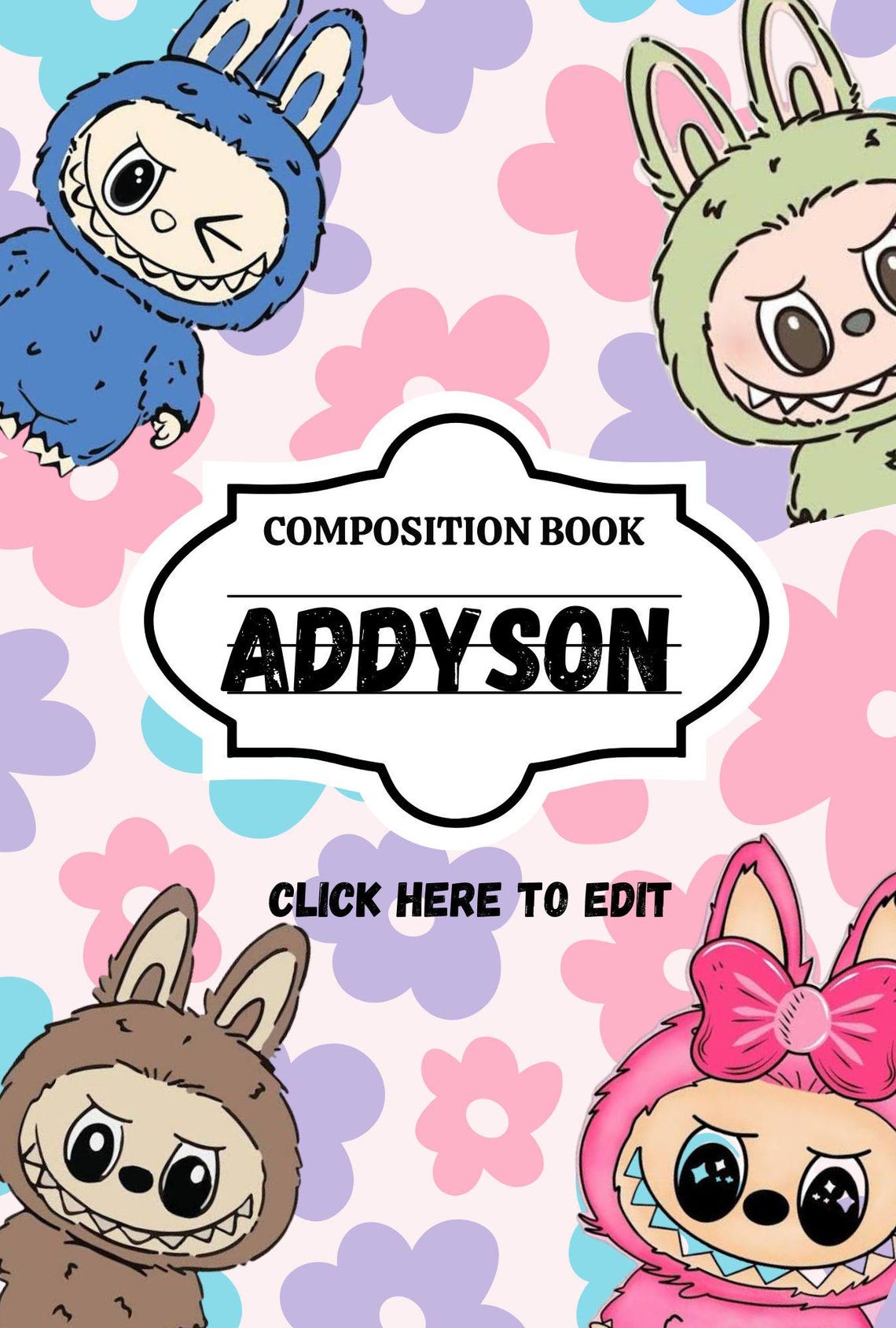 Customizable Composition Book Cover - Etsy