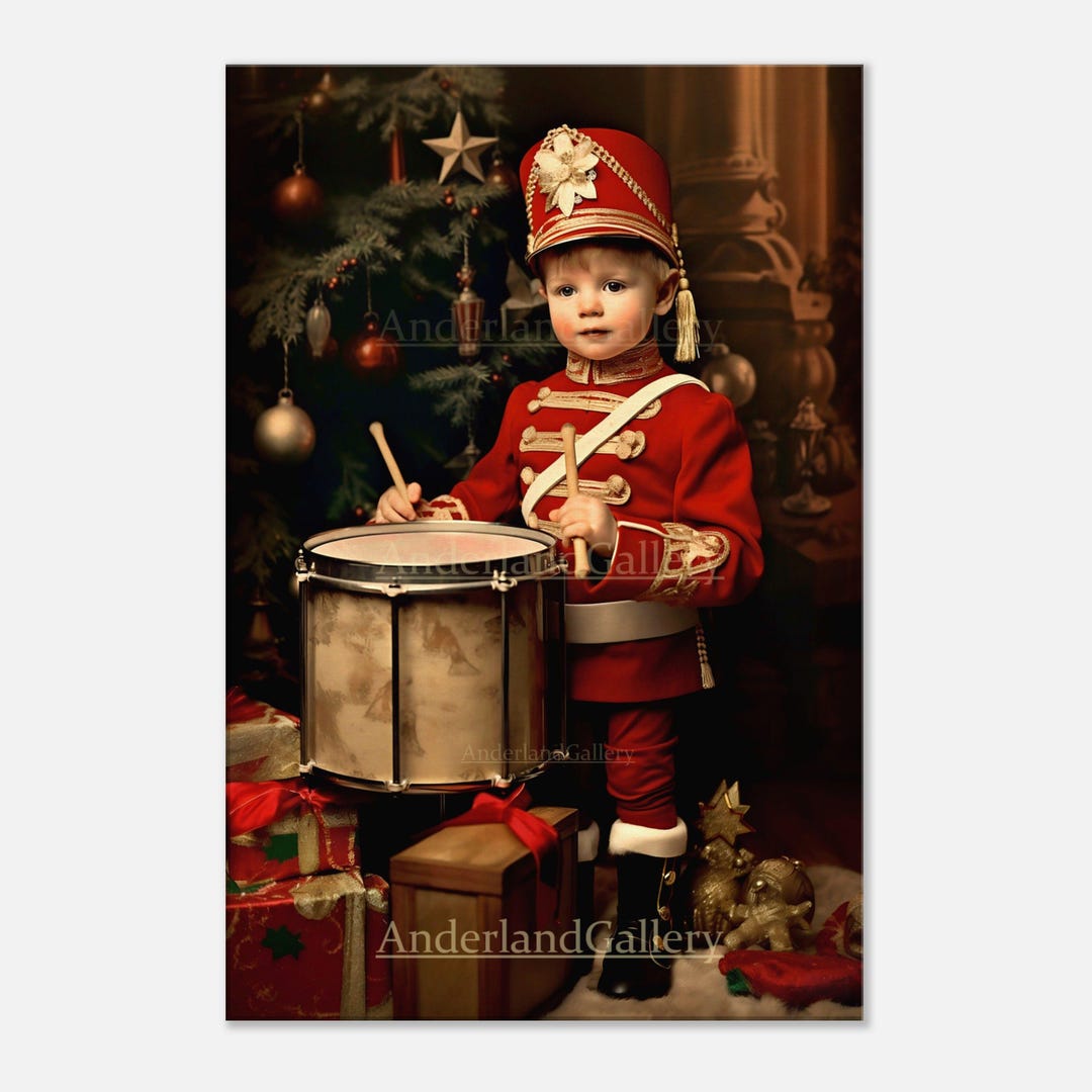 Canvas -- "little Drummer Boy - Vintage Christmas Nostalgia" -- 60 X 90 ...