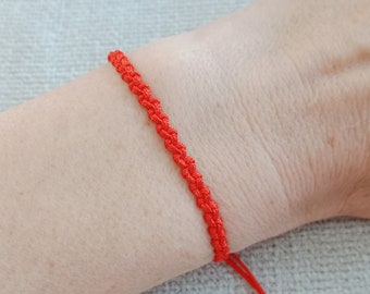 Red Cord Bracelet, Red String Bracelet, Red Lucky Bracelet, Braid ...