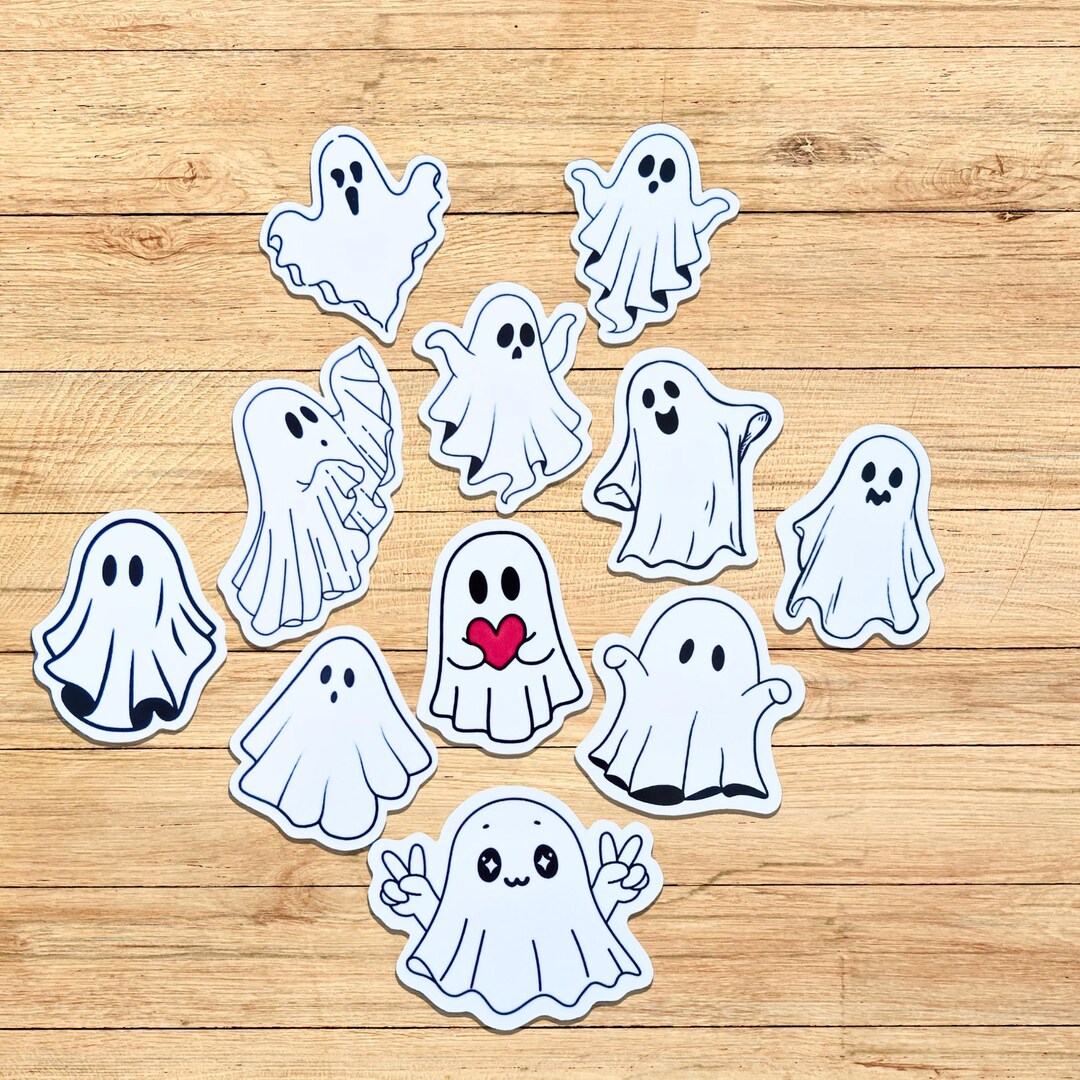 Cute Ghost Sticker Pack – 11 Halloween Ghosts | Spooky Planner Stickers ...