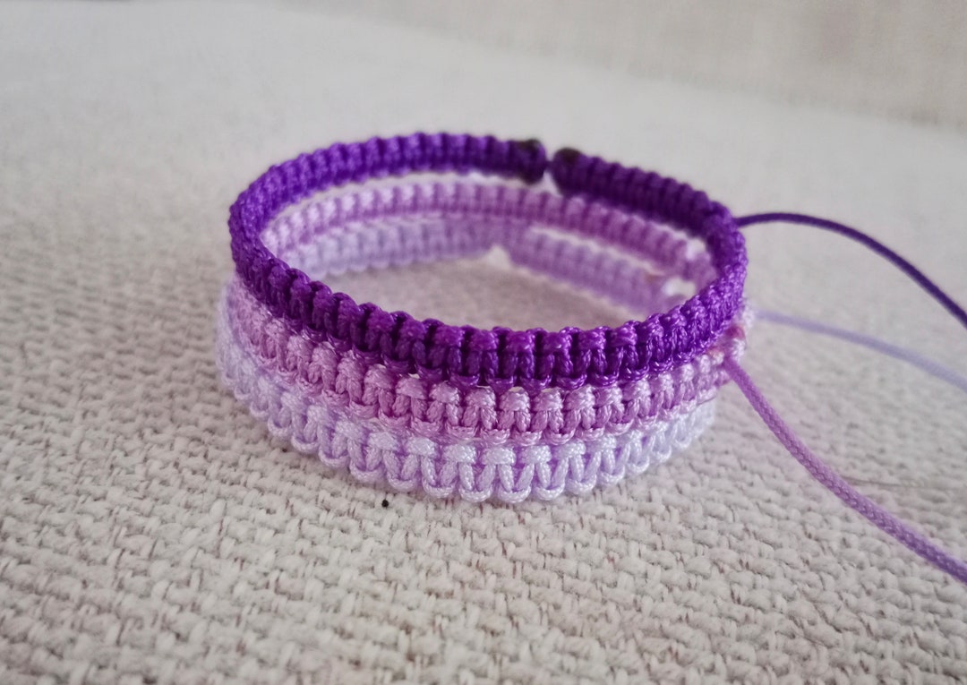 Lavender Bracelets, Purple Friendship Bracelets Set, Purple Woven ...