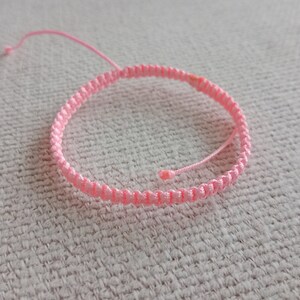 Light Pink Braided Bracelet, Light Pink String Bracelet, Lucky Bracelet ...