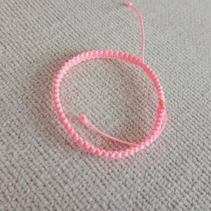 Light Pink Braided Bracelet, Light Pink String Bracelet, Lucky Bracelet ...