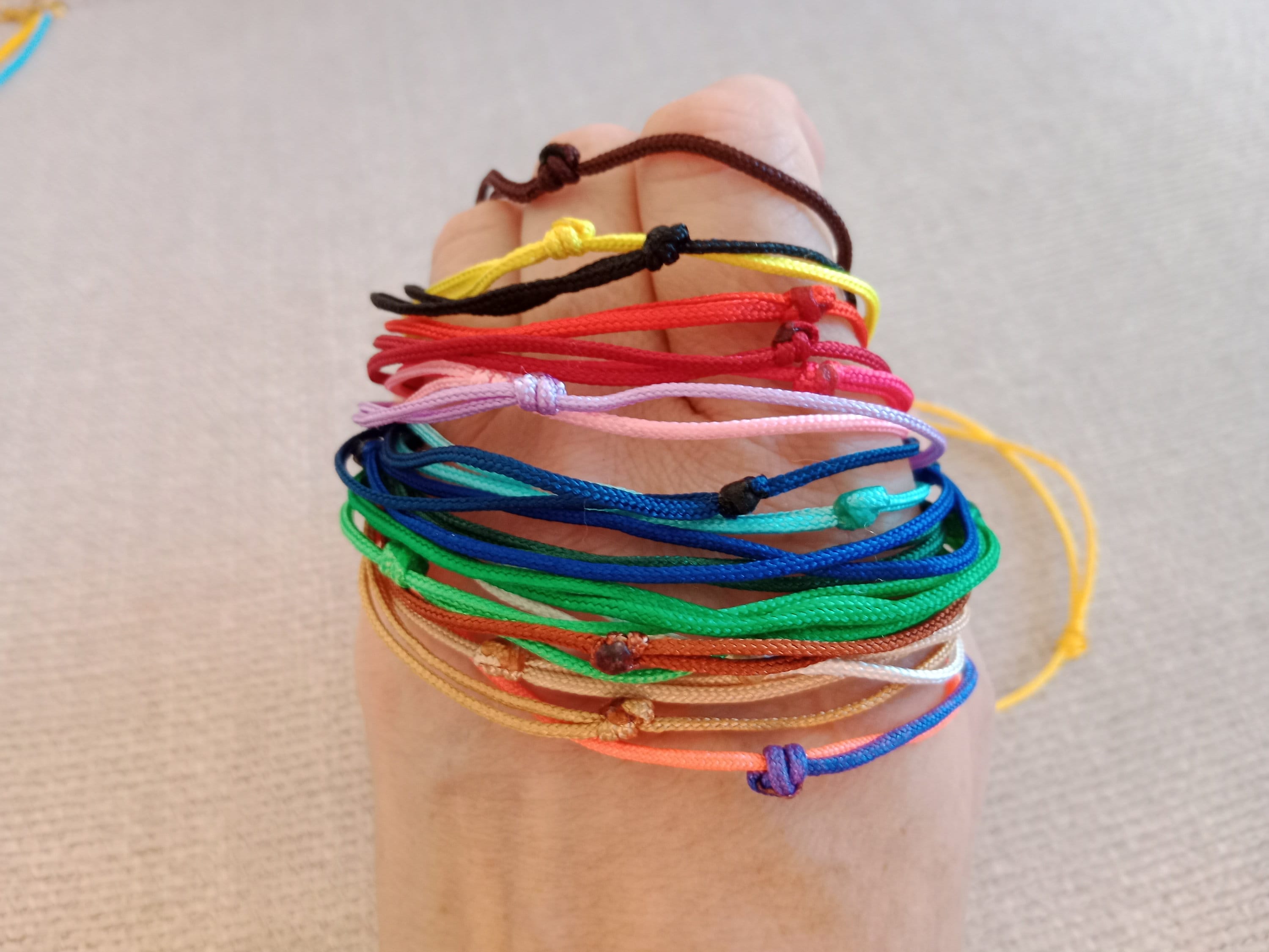 Adjustable Braided Bracelet, Waterproof Bracelet, Nylon String Bracelet ...