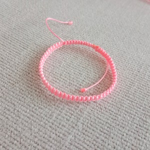 Light Pink Braided Bracelet, Light Pink String Bracelet, Lucky Bracelet ...