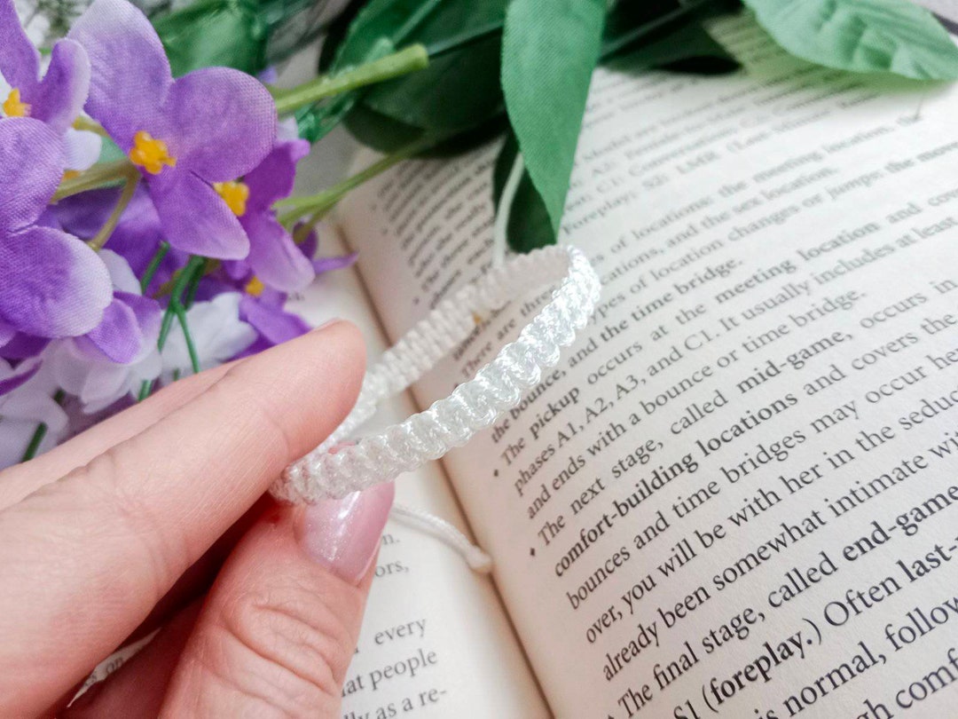 White Cord Bracelet, White String Bracelet, Lucky Bracelet, Braid ...