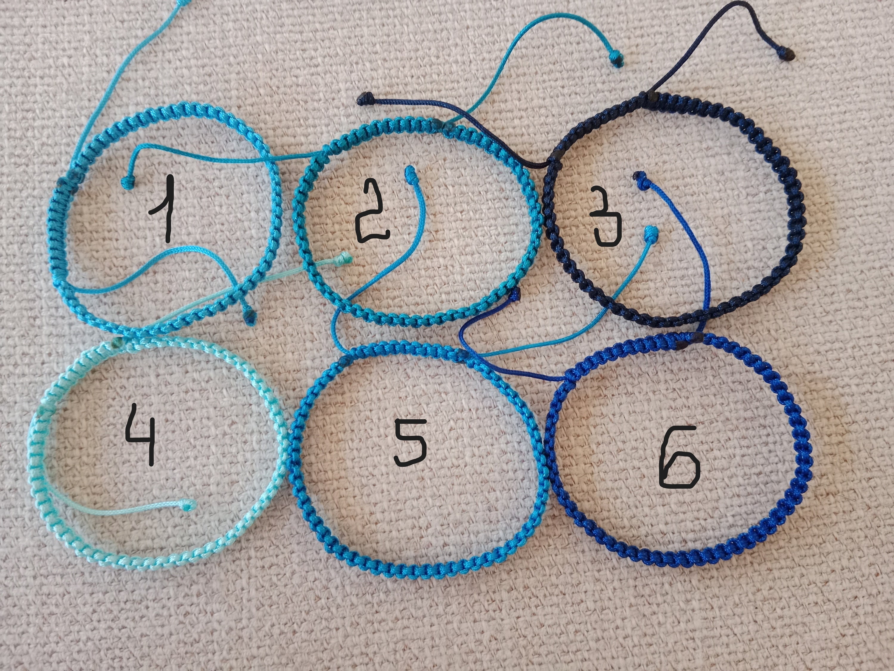 Blue Cord Bracelets Light Blue String Bracelet, Monochrome Braid ...