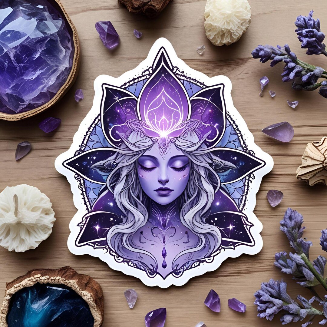 Mystical Third Eye Goddess Sticker – Purple Mandala, Witchy Decal - Etsy