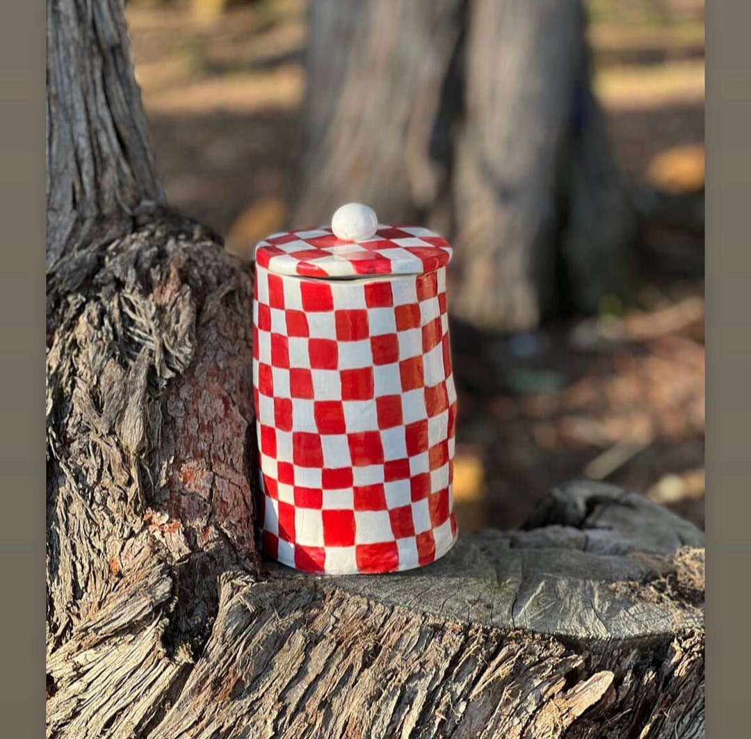 Made to Order: Checkered Jar or Vase - Etsy