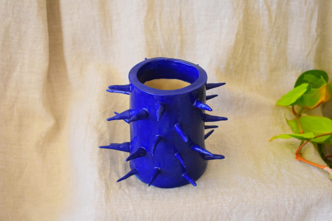 Electric Blue Spike Vase - Etsy