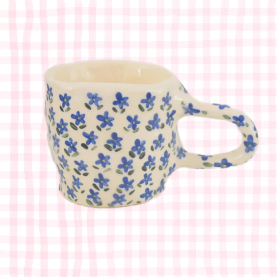Pre-order: Blue Flower Mug Hand Made Ceramic - Etsy