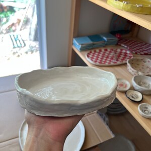 Small White Ceramic Hand Made Plate - Etsy