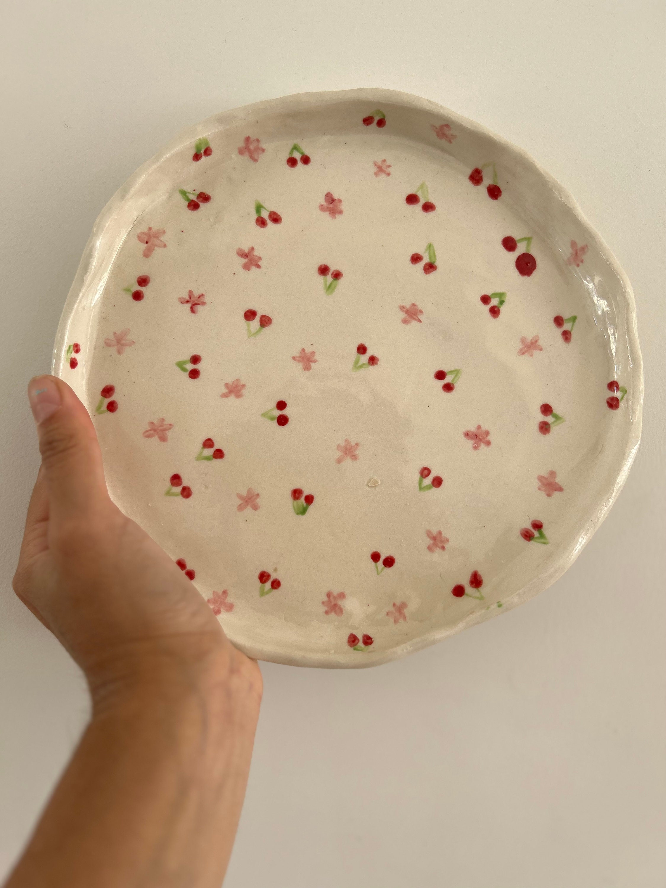 PRE-ORDER Handmade Ceramic Cherry Plate - Etsy