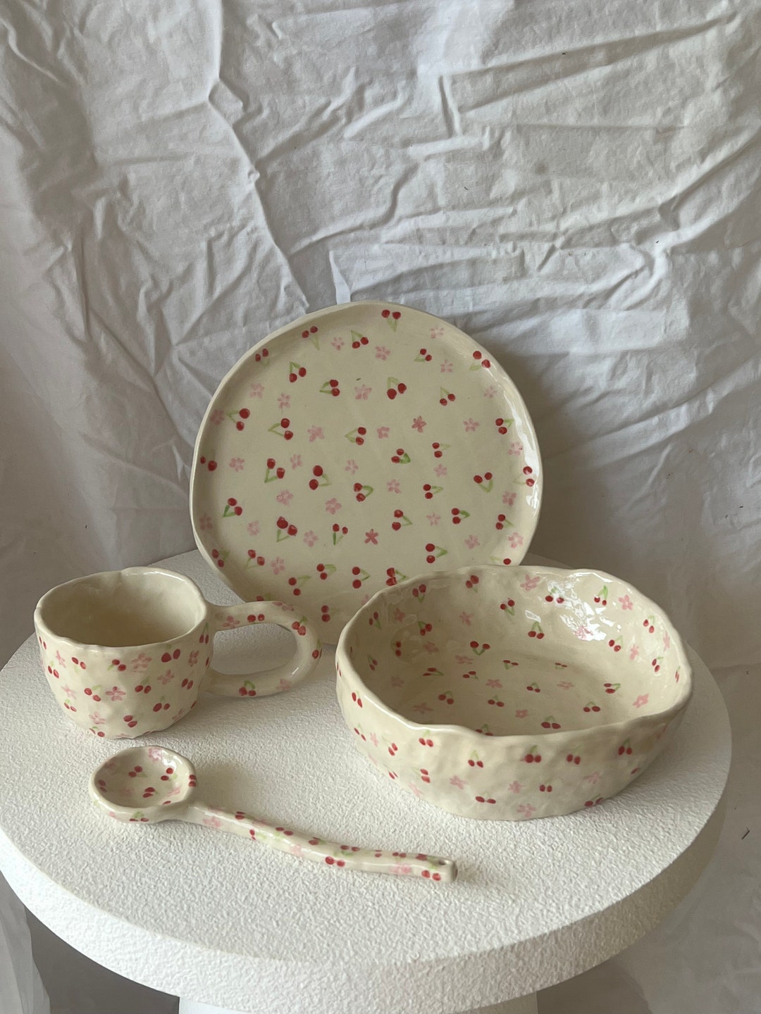 Pre-order: Cherry Ceramic SET - Etsy