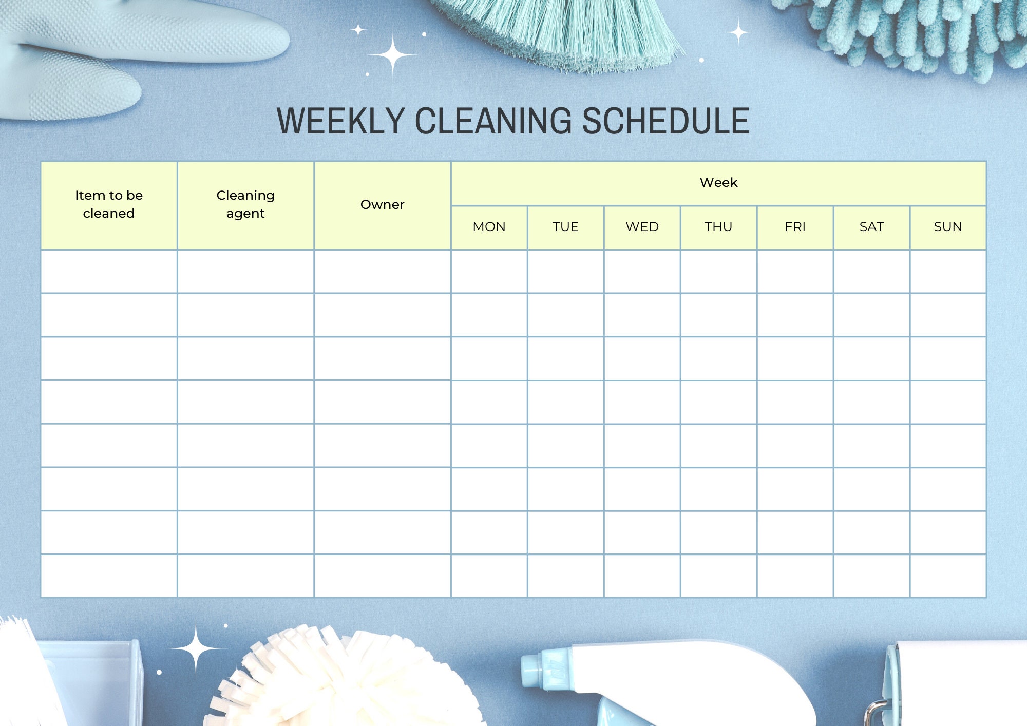 Editable Cleaning Schedule | Printable | Weekly, Monthly, Yearly ...