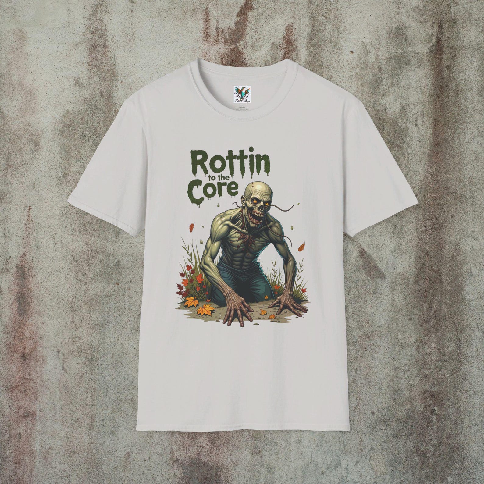 Rotten to the Core Zombie T-shirt - Creepy Halloween Graphic Tee ...