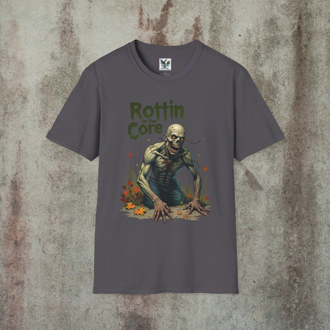 Rotten to the Core Zombie T-shirt - Creepy Halloween Graphic Tee ...