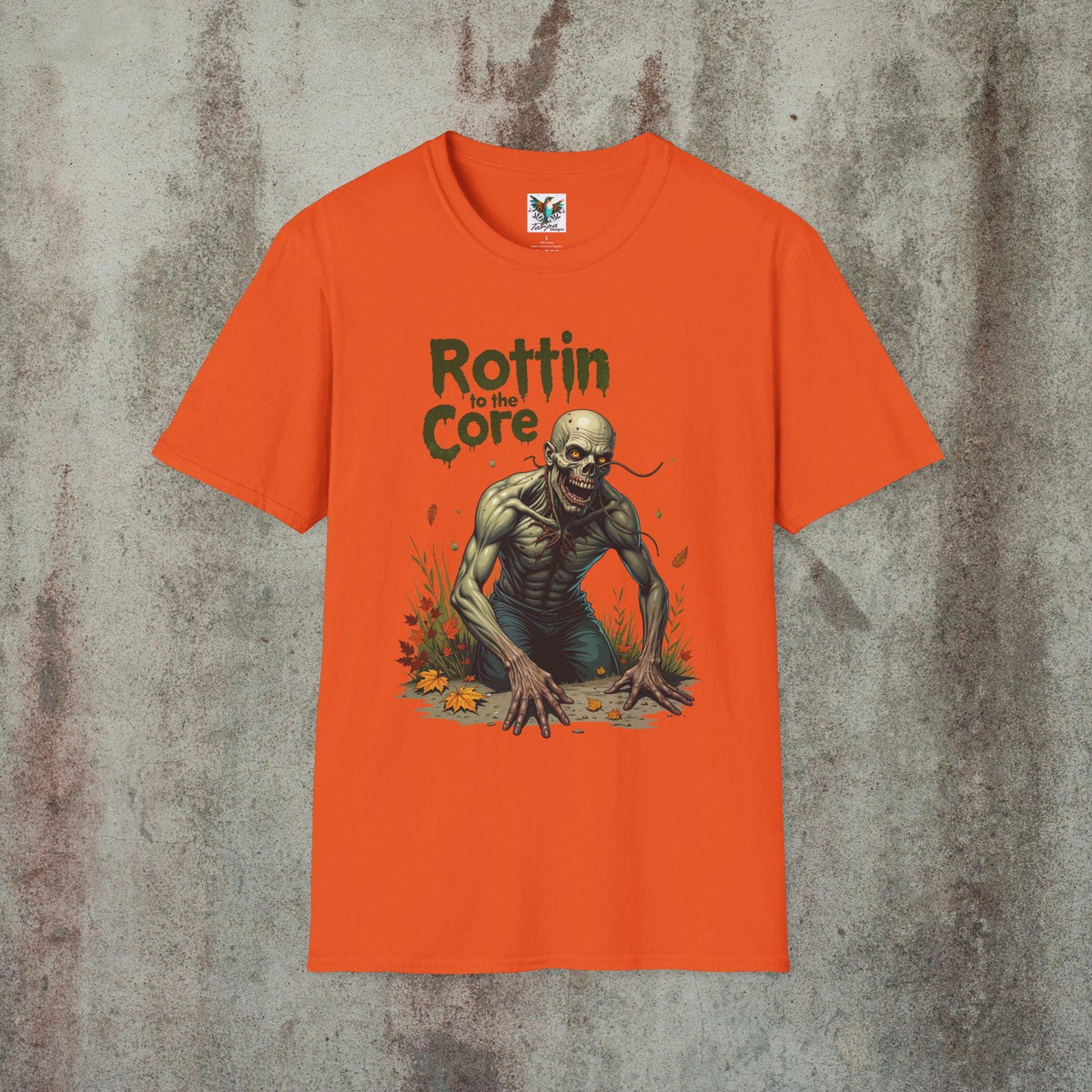 Rotten to the Core Zombie T-shirt - Creepy Halloween Graphic Tee ...