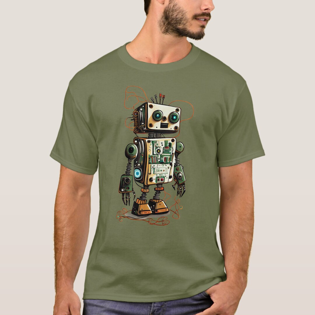 Retro Robot Design Unisex Shirt: Vintage Sci-fi Tee - Etsy