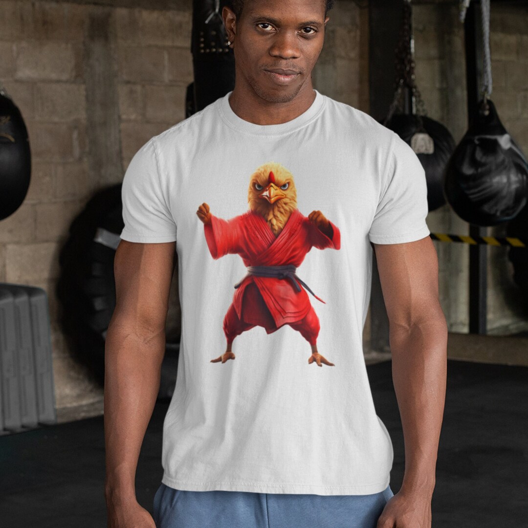 Karate Chicken T-shirt - Kung Fu Chicken Black Belt Shirt - Funny ...