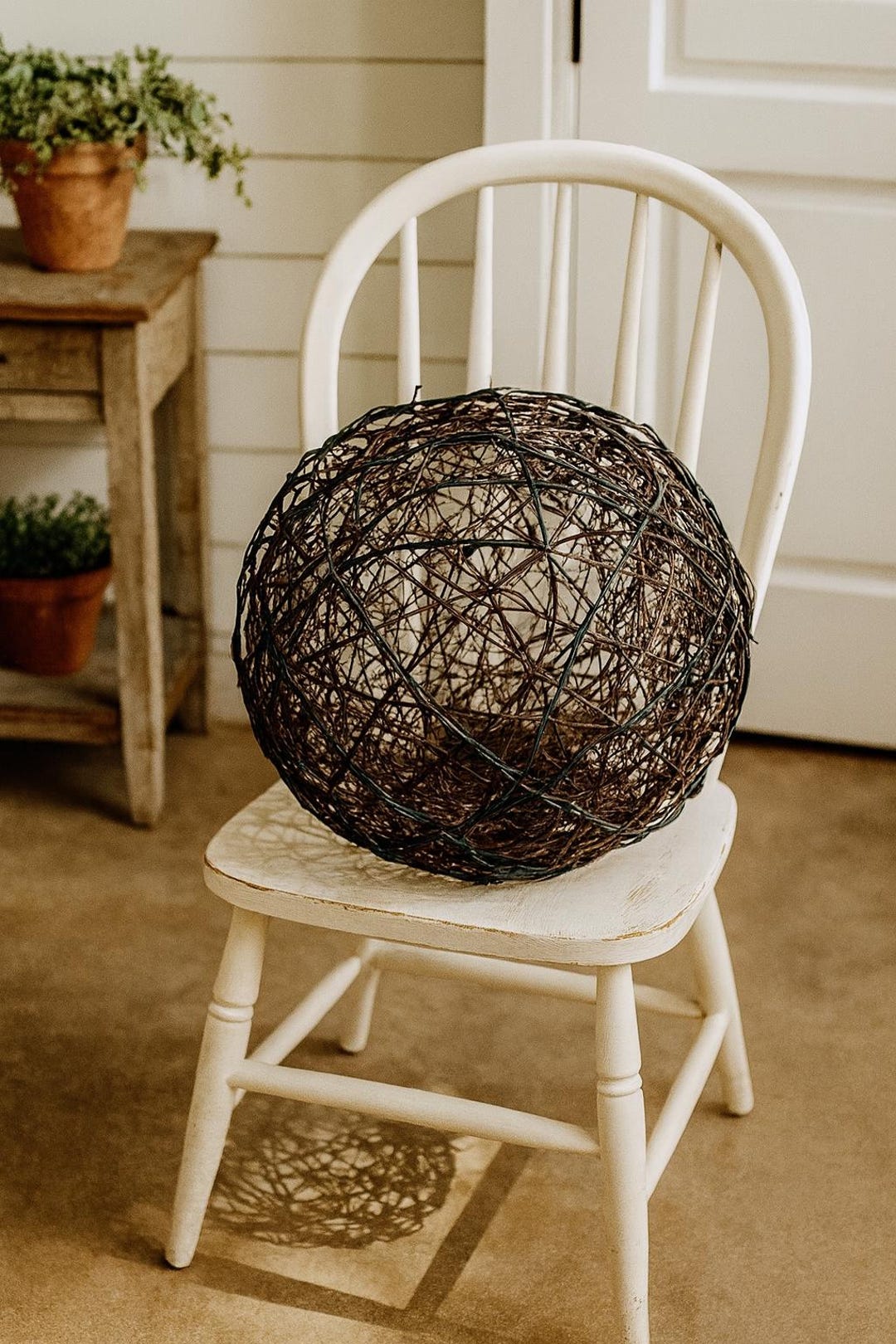 Handmade Barbed Wire Light Sphere – Rustic Farmhouse Decor (lights Not ...