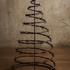 Barbed Wire Spiral Tree Decor | Rustic Farmhouse Western Tabletop Tree ...