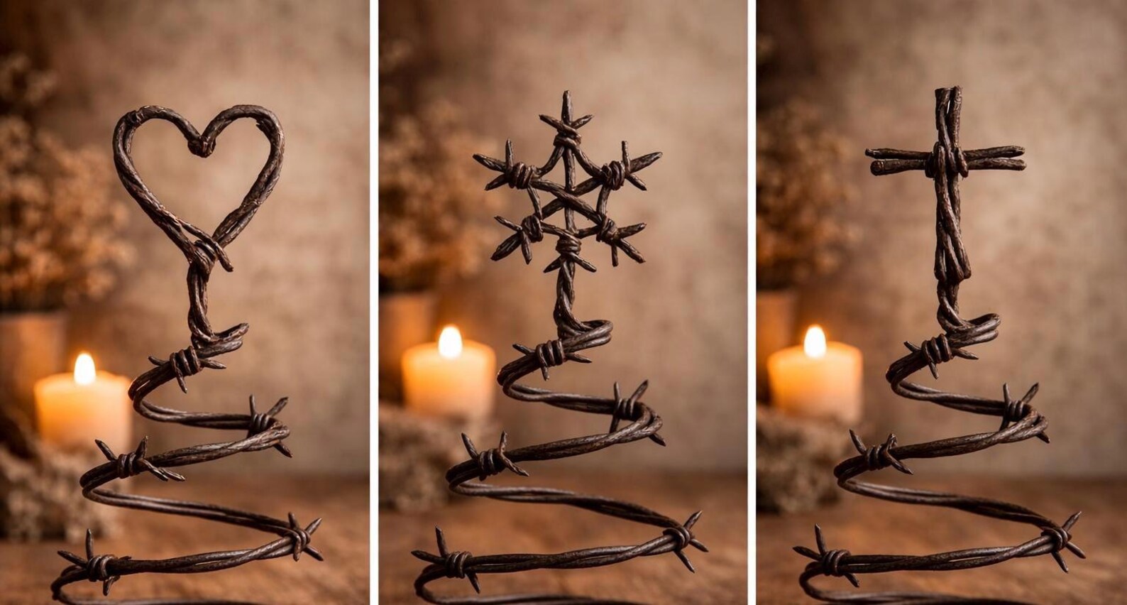 Barbed Wire Spiral Tree Decor | Rustic Farmhouse Western Tabletop Tree ...