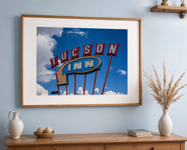 Tucson Inn Wall Art: Vintage Neon Motel Sign, Arizona Roadside ...