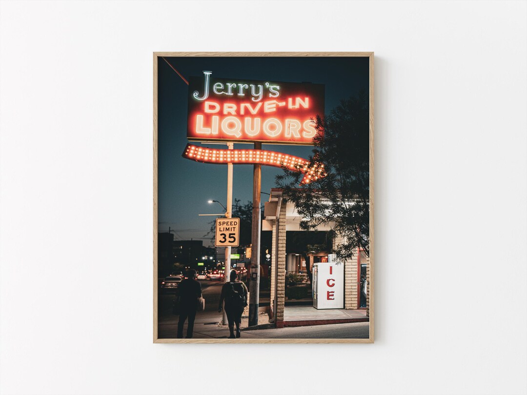 Jerry's Liquor Tempe Wall Art: Retro Neon Sign, Arizona Americana, Bar ...