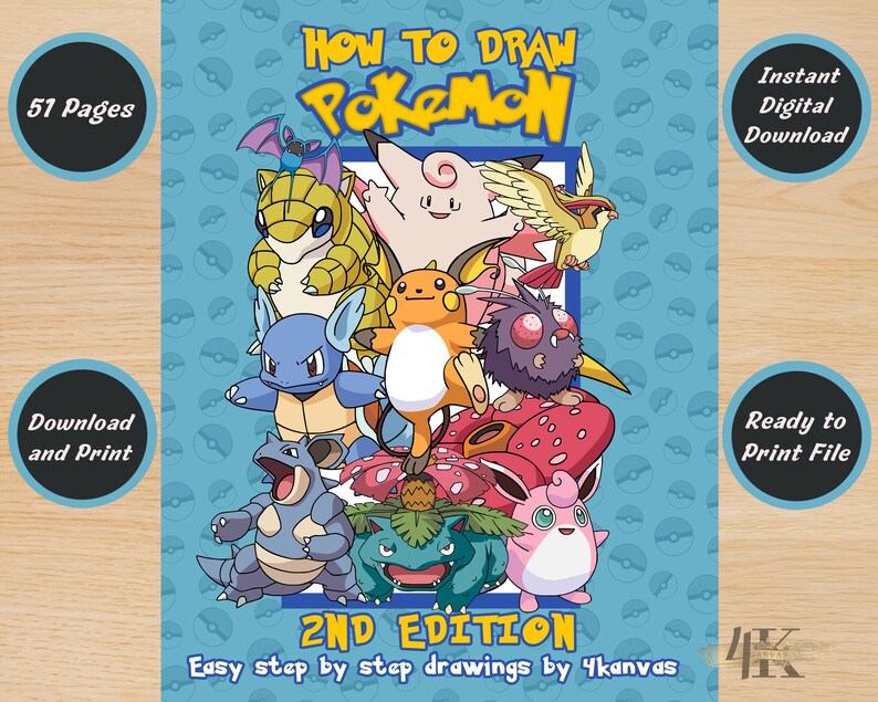 How to Draw Pokemon, Learn to Draw Pokemon Characters Step by Step, Pokemon Coloring Book for ...