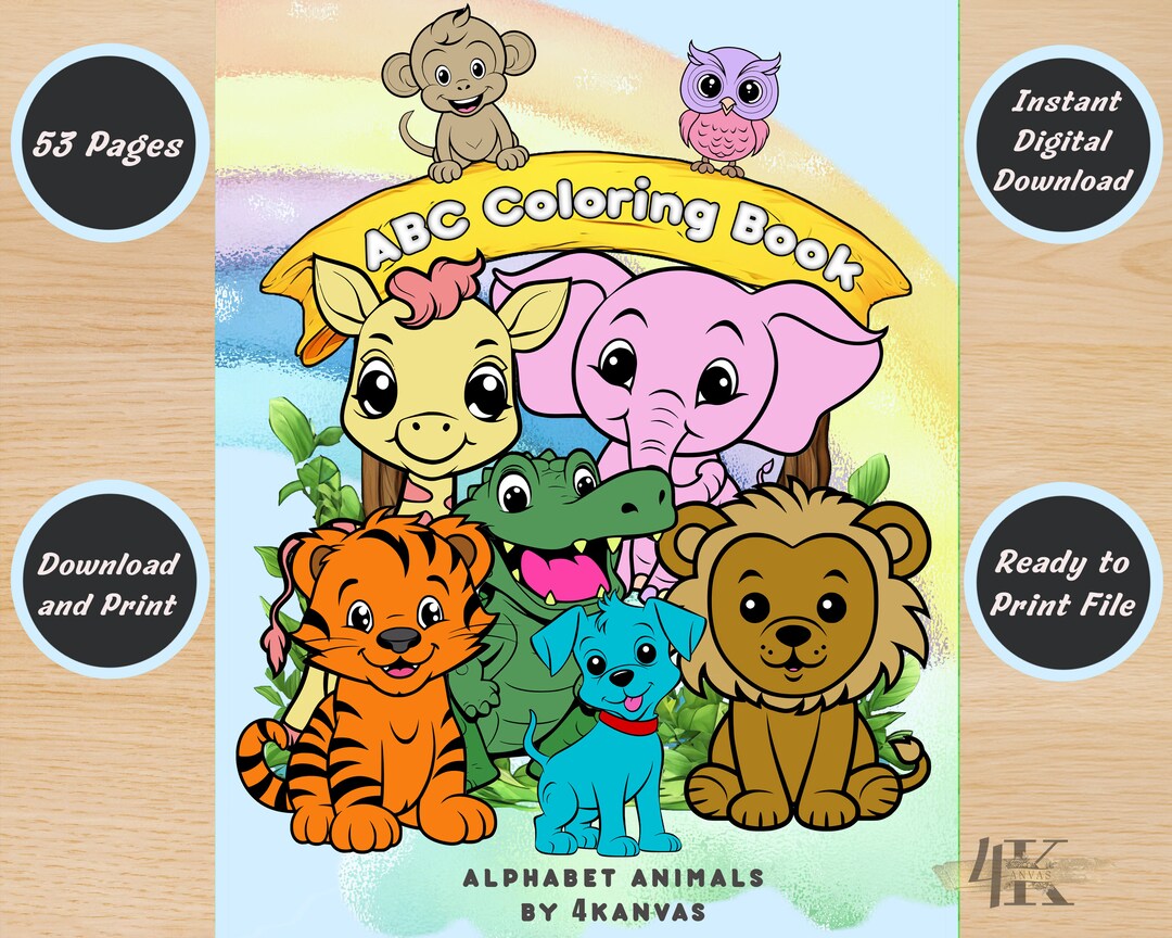 ABC Coloring Book, Preschool Coloring, Alphabet Animals, Animal ...