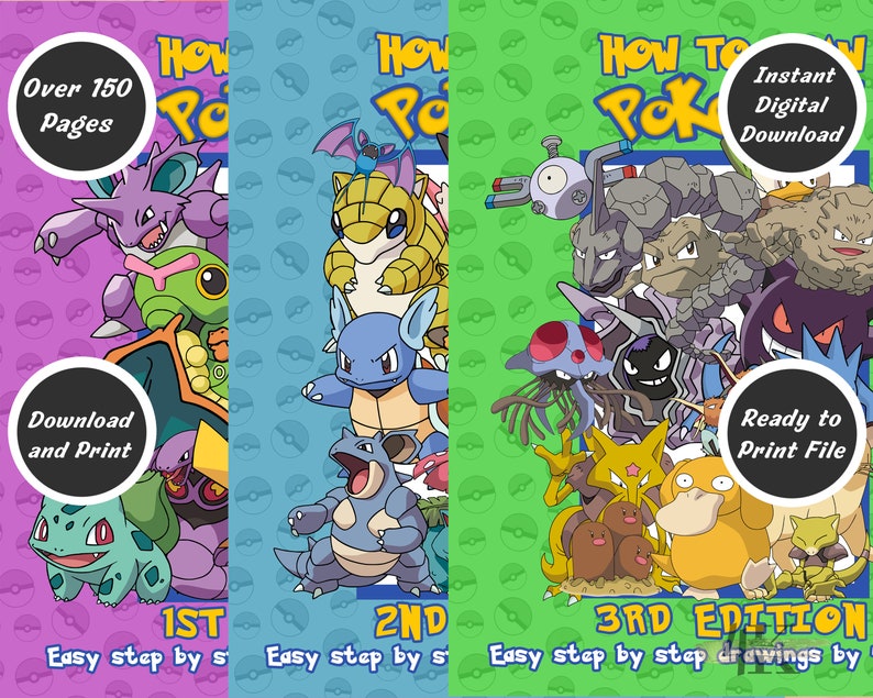 How to Draw Pokemon Bundle, Learn to Draw Pokemon Characters Step by ...