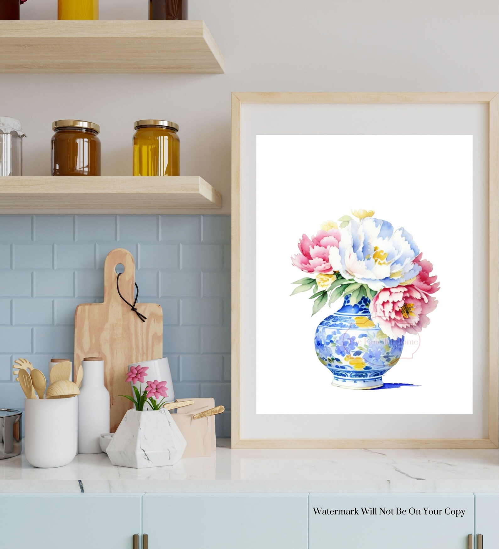 Indigo Spring Original Wall Art Blue & White Chinoiserie - Etsy