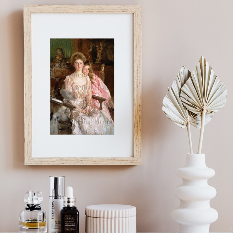 Mrs. Fiske and Her Daughter Rachel, John Singer Sargent Art, Enhanced ...