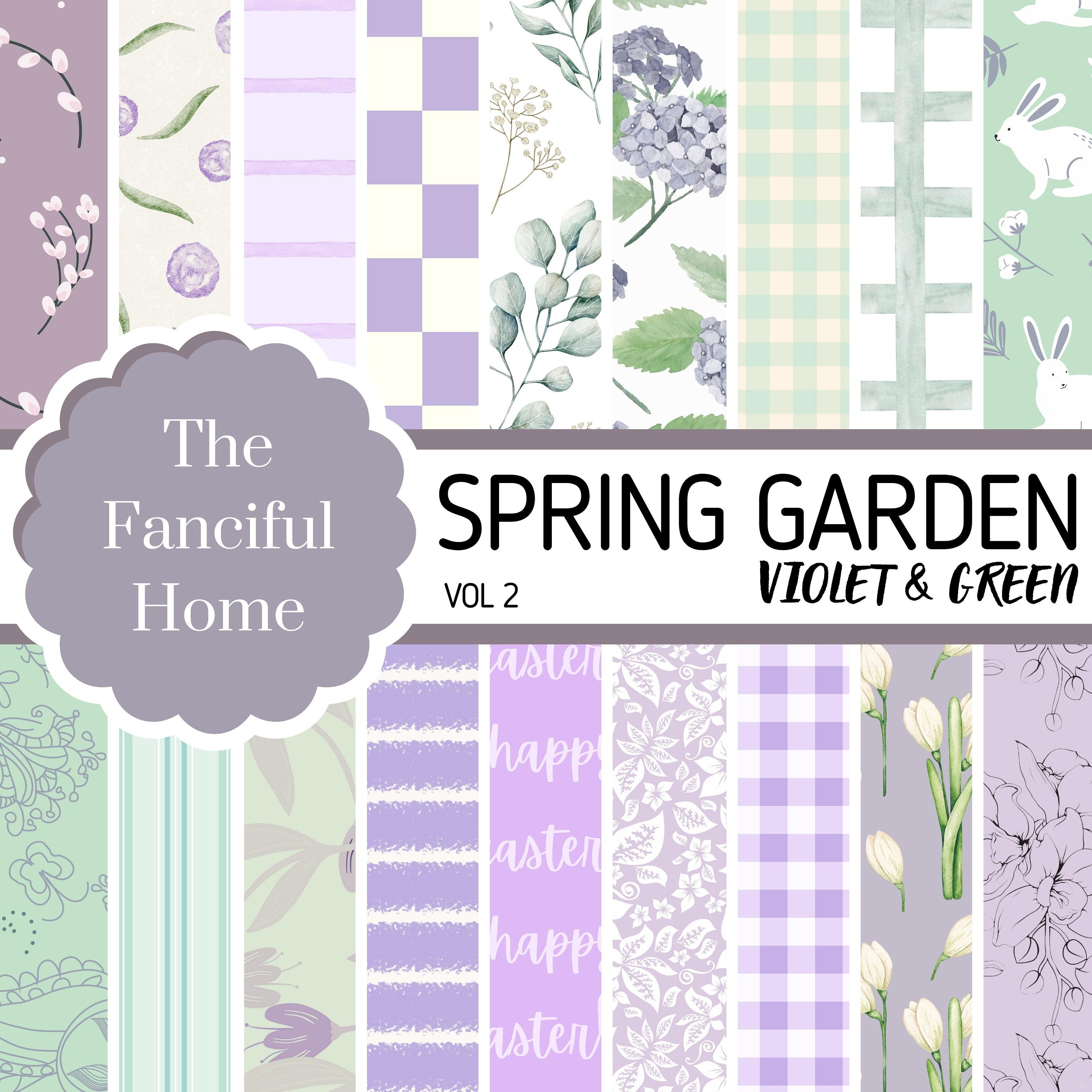 Spring Garden Printable Paper, Spring Digital Paper, Scrapbooking &junk ...