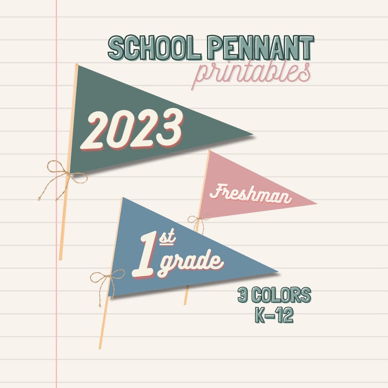 School Pennant Printable back to School Signs, School Picture Props ...