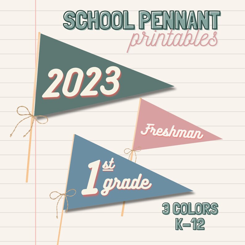 School Pennant Printable back to School Signs, School Picture Props ...