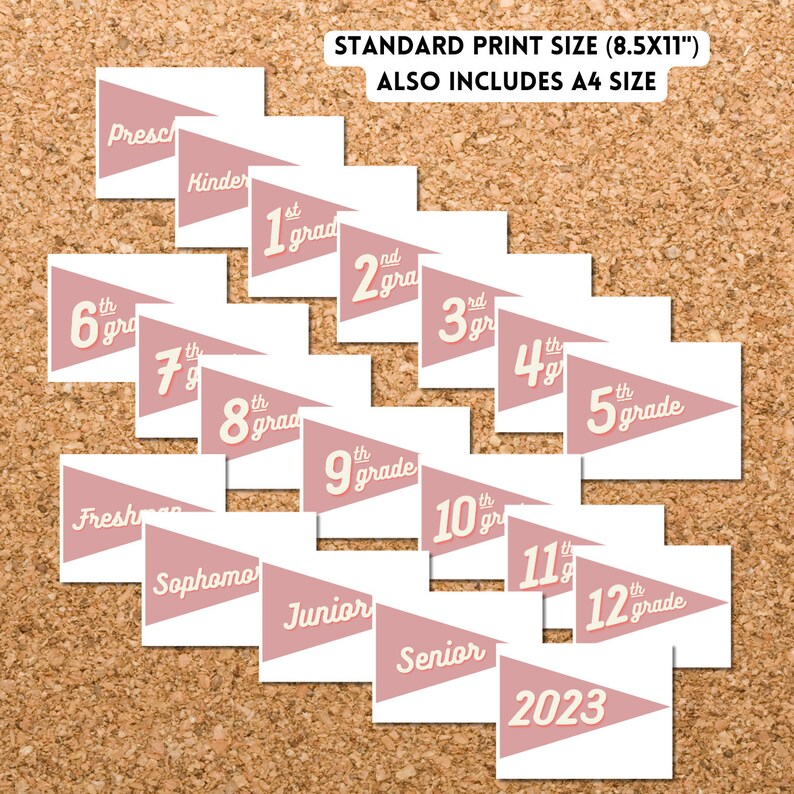 School Pennant Printable back to School Signs, School Picture Props ...