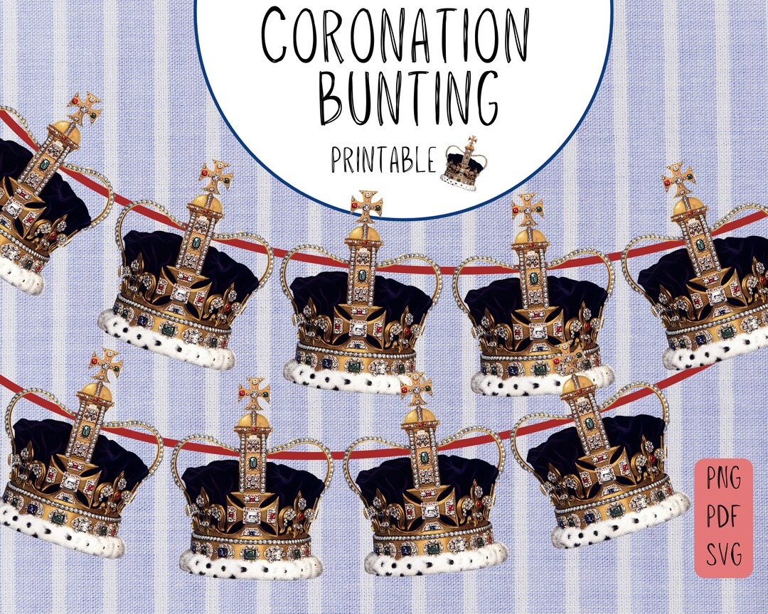 King Charles Coronation Bunting Banner, Coronation Party Banner, King ...