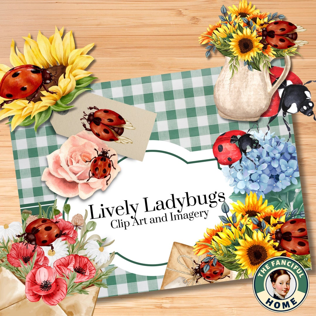 Lively Ladybugs - Clip Art Imagery (PNG & SVG), Ladybug Ephemera ...