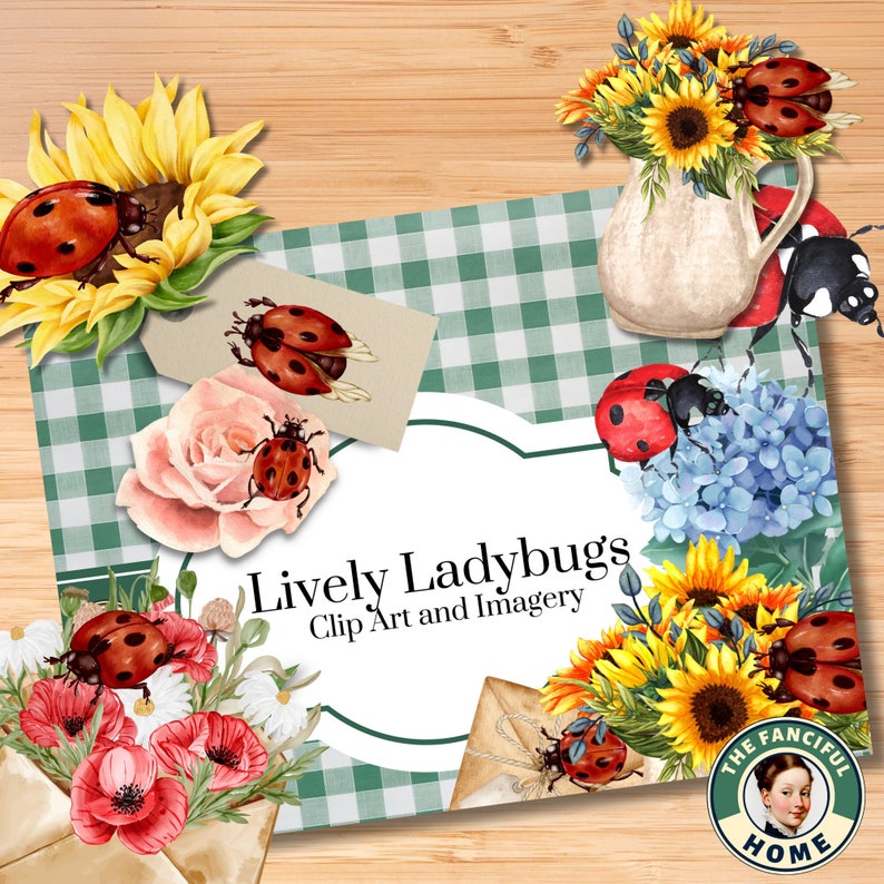 Lively Ladybugs - Clip Art Imagery (PNG & SVG), Ladybug Ephemera ...