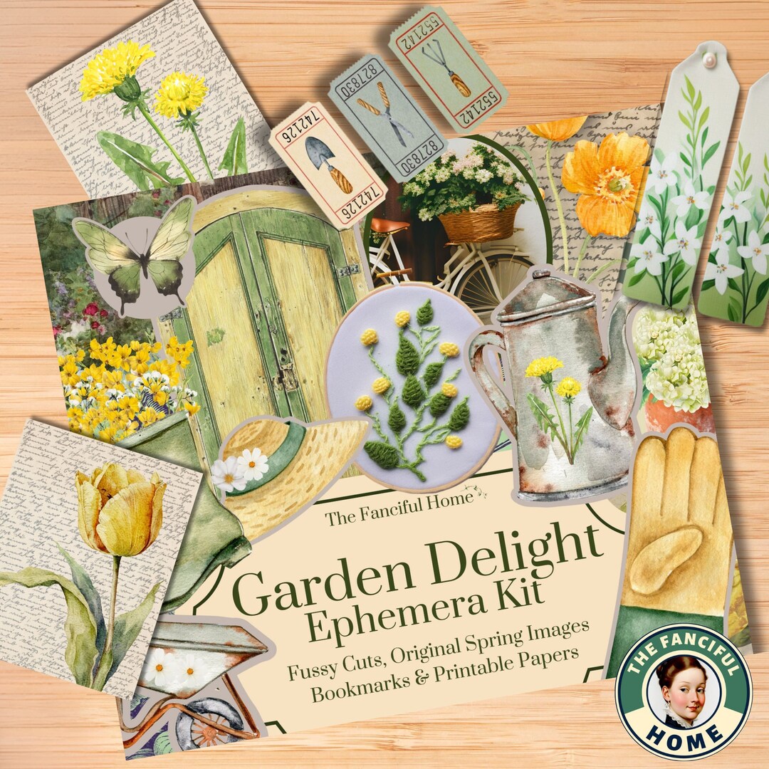 Garden Clip Art, Garden Ephemera, Spring Junk Journal, Fussy Cuts ...